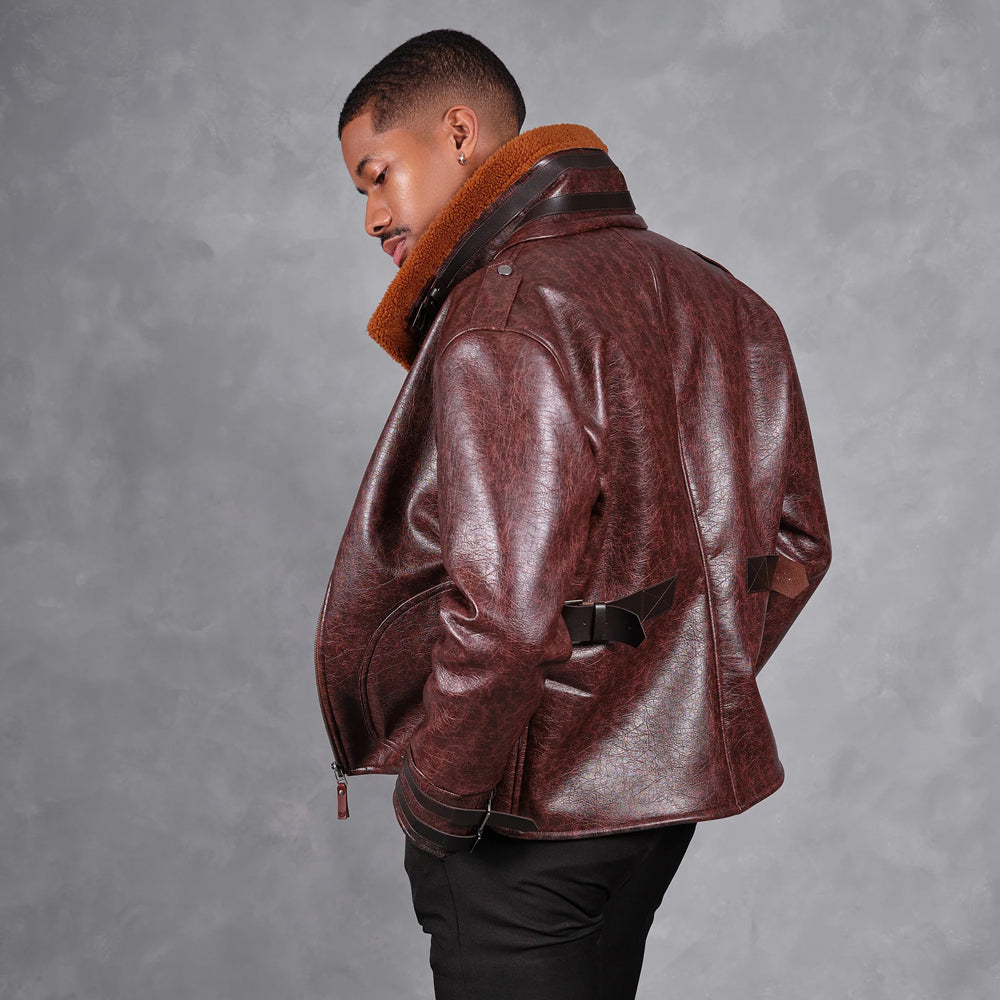 Aviator Leather Jacket - Sheepskin Jacket - Shearling Jacket ...