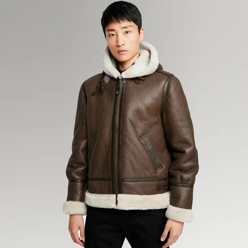 B3 Leather Bomber Jacket - Shearling Jacket - Sheepskin Jacket ...