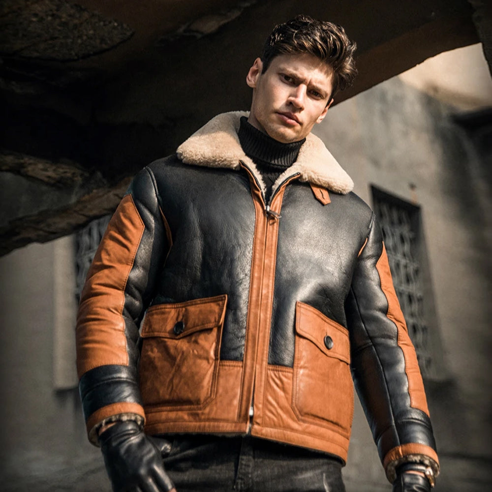 B3 Bomber Jacket - Leather Jacket - Flight Jacket - Pilot Jacket ...