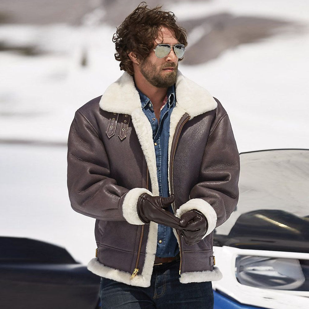 B3 Bomber Jacket - Aviator Jacket - Flight Jacket - Sheepskin Jacket ...