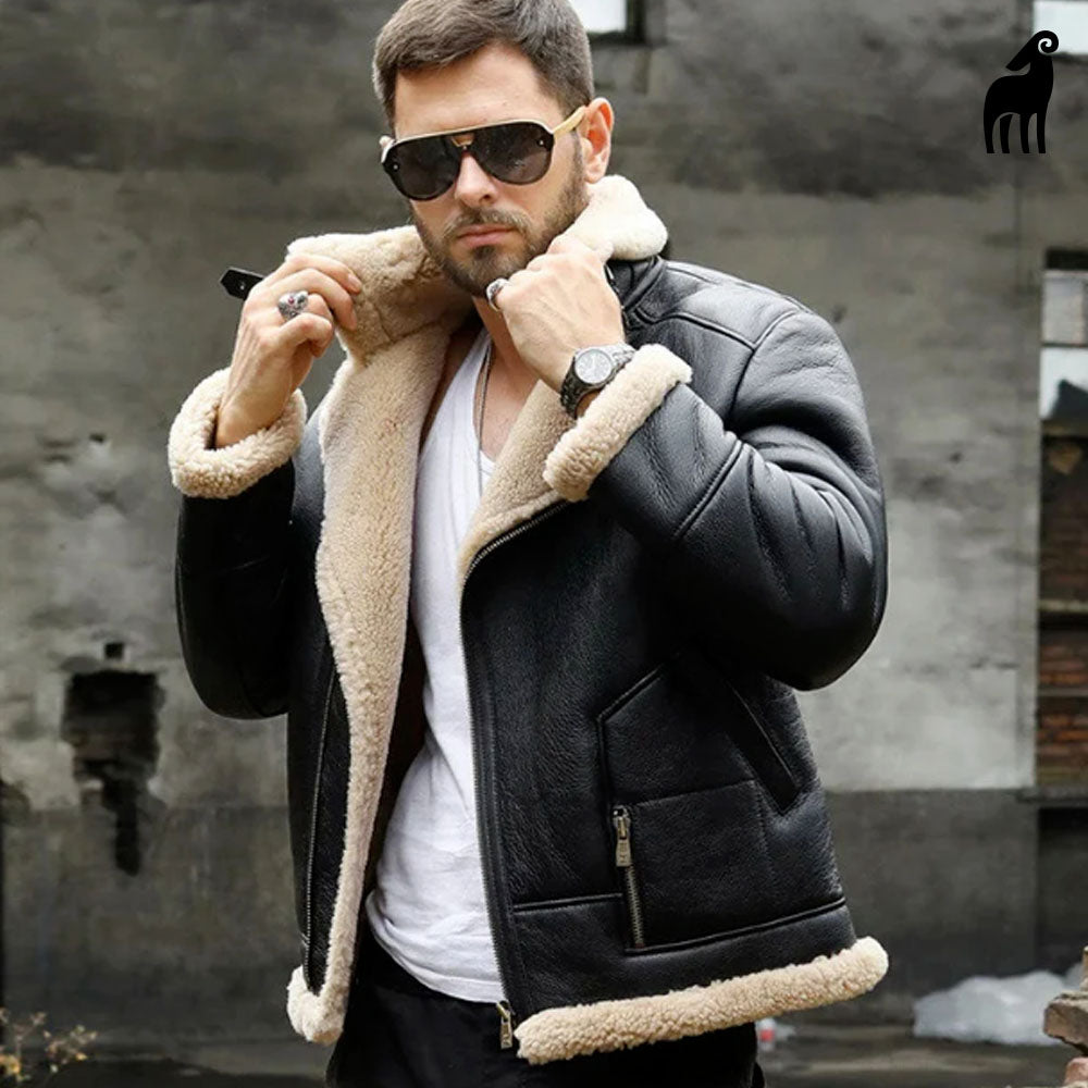 B3 Bomber Jacket - Sheepskin Jacket - Aviator Jacket - Flight Jacket ...
