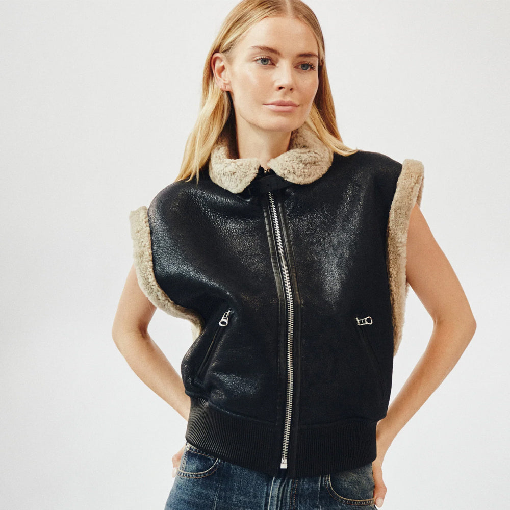 Shearling Leather Vest - Sheepskin Vest - Aviator Vest - B3 Vest ...