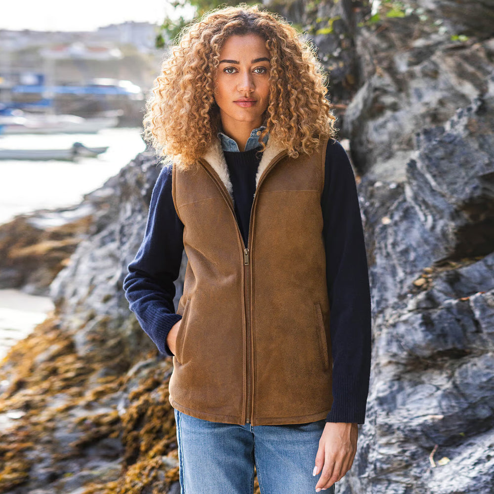 Shearling Vest - Leather Vest - Sheepskin Vest - Aviator Vest ...