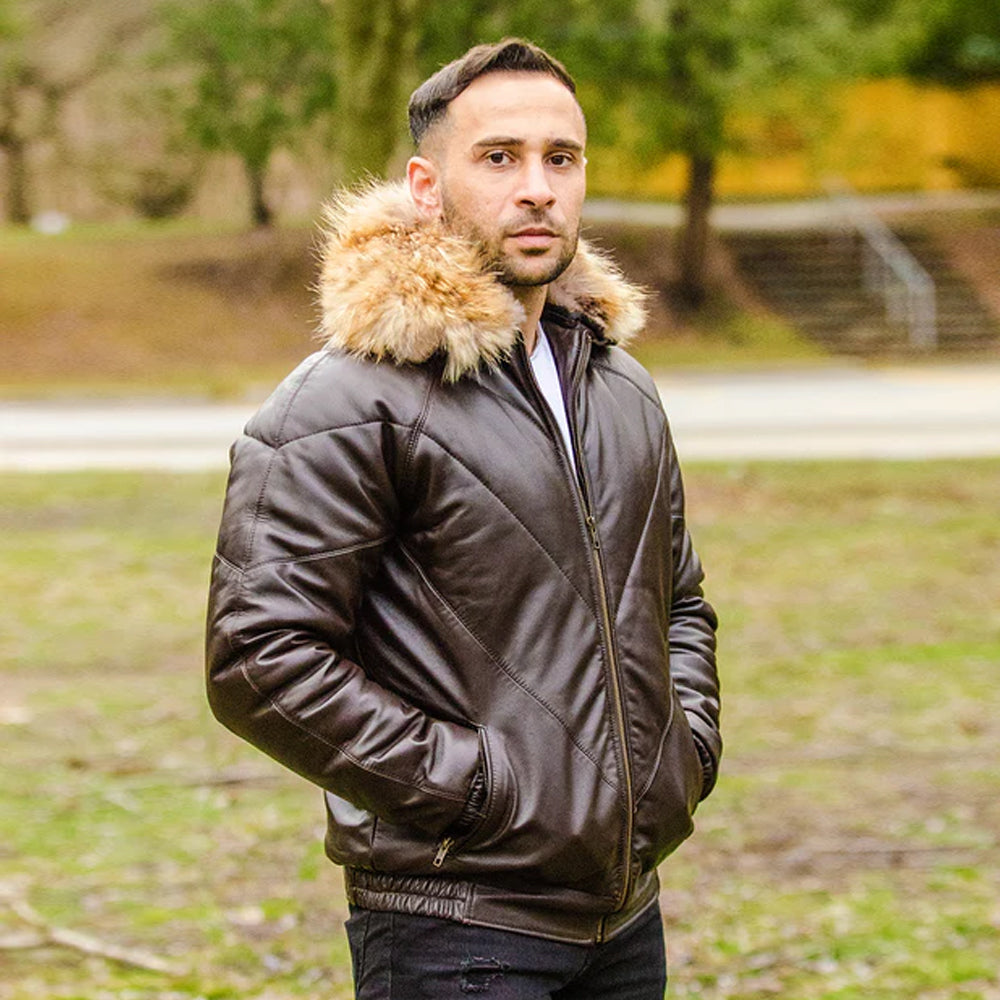 V Bomber Jacket - Bubble Jacket - Sheepskin Jacket - Leather Jacket ...