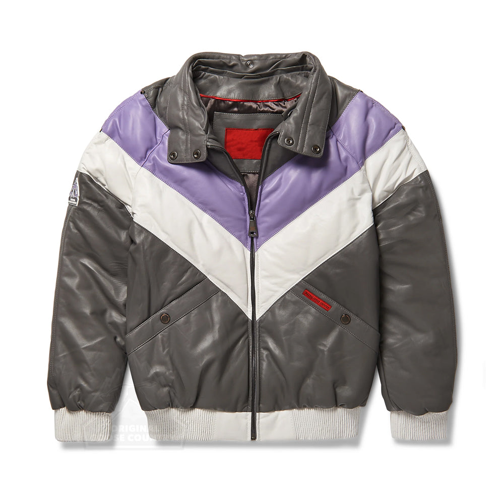 Leather V Bomber Jacket - Bubble Jacket - Sheepskin Jacket ...