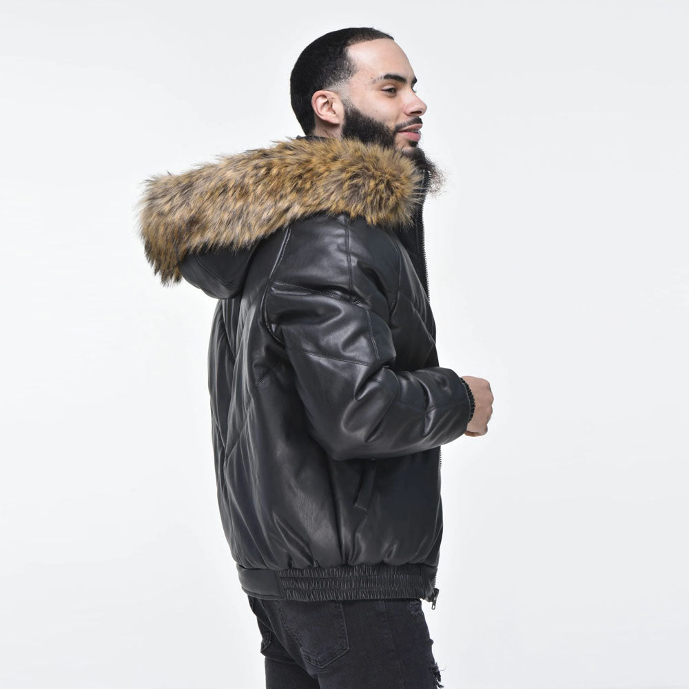 V Bomber Jacket - Shearling Jacket - Bubble Jacket – sheepskinleathers