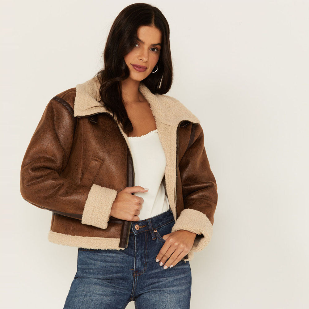Shearling Leather Jacket - Sheepskin Jacket - Aviator Jacket ...