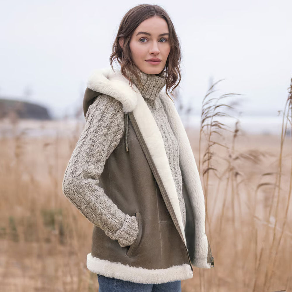 Shearling Leather Vest - Sheepskin Vest - Aviator Vest – sheepskinleathers