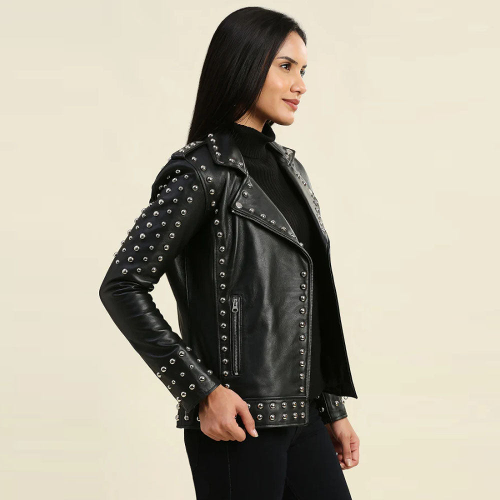 Studded Leather Jacket - Spiked Leather Jacket - Sheepskin Jacket ...